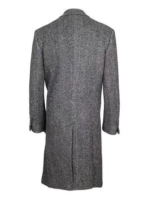 GOLDEN GOOSE Single-breasted Wool Coat With Notched Lapels - Grey