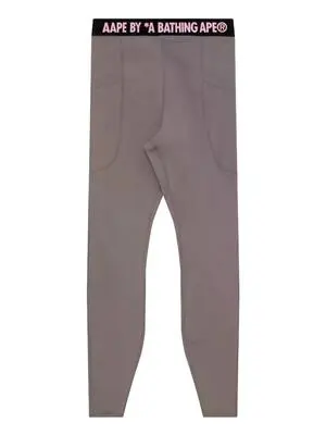 AAPE BY *A BATHING APE Logo Waistband Leggings - Neutrals