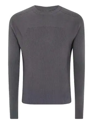 Rick Owens Ribbed-knit Panelled Sweater - Grey