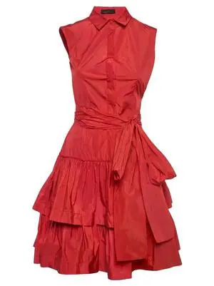 Carolina Herrera Crepe Tie-waist Mini Dress - Red