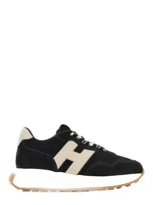 Hogan Hogan H641 Suede Sneakers With Nubuck Side H Black