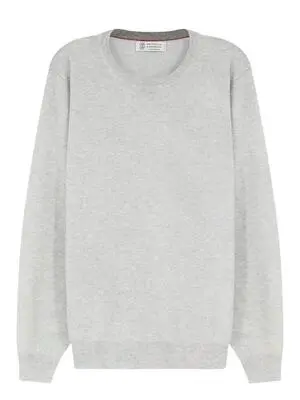 Brunello Cucinelli Crew Neck Long Sleeve Sweater - Grey