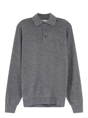 Brunello Cucinelli Long-sleeve Polo Shirt - Grey