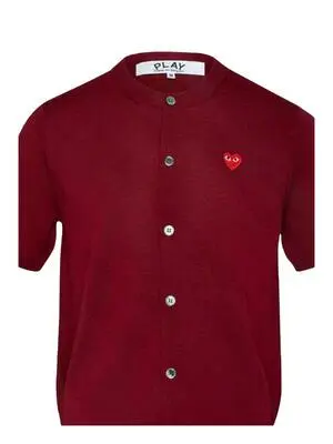 Play Comme Des Garcon Short Sleeve Cardigan - Red