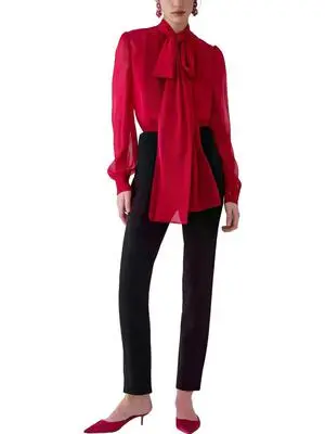 Carolina Herrera Pleated Detail Blouse - Red