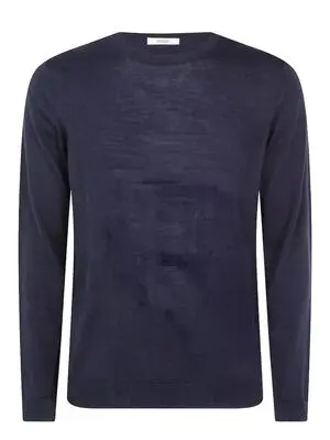 NUUR Round Neck Long Sleeve Sweater - Blue