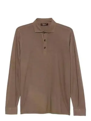 JEORDIE'S Long-sleeve Polo Shirt - Brown