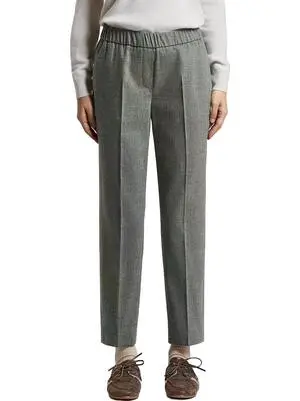 Peserico Elasticated Waist Pressed Crease Trousers - Grey