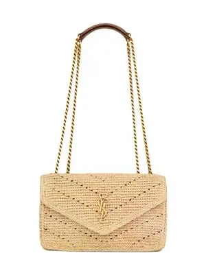 Saint Laurent Saint Laurent Loulou Small Raffia Bag Neutrals
