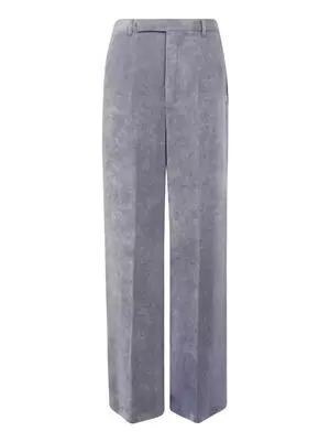 Rick Owens Tailored Wide-leg Velvet Trousers - Grey