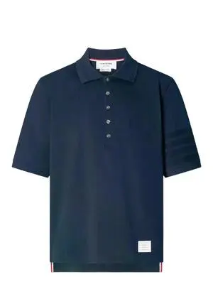 Thom Browne 4-bar Ottoman Polo Shirt - Blue