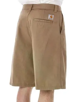 Carhartt Work In Progress Brader Logo-patch Cotton Twill Shorts - Neutrals