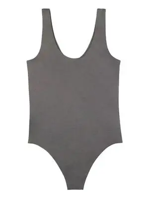 120% Lino Sleeveless Scoop Neck Bodysuit - Grey