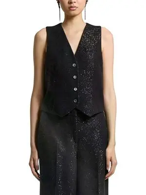 Peserico Embellished Waistcoat - Black