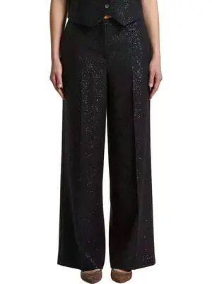 Peserico Sequined Wide-leg Trousers - Blue