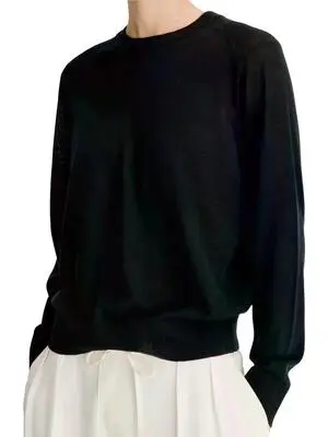 Loulou De Saison Fine Knit Cashmere Sweater - Black