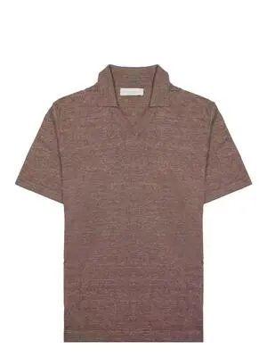 LUIGI GENTILE Fine-knit Short-sleeve T-shirt - Brown