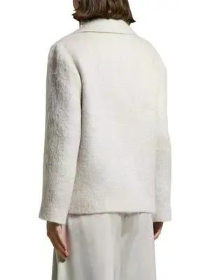 Peserico Brushed Finish Notched Lapel Coat - Grey
