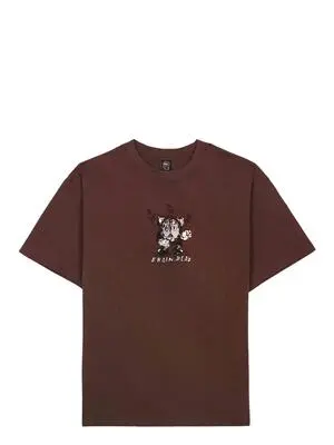 BRAIN DEAD Time Is Nigh Graphic Print Cotton T-shirt - Brown