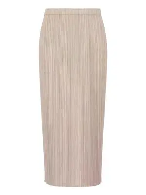 Issey Miyake Pleated Midi Skirt - Neutrals