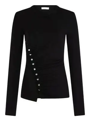 Rabanne Button-embellished Draped Top - Black