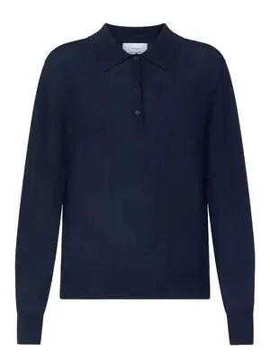 Loulou De Saison Cashmere Polo Top - Blue
