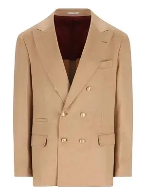 Brunello Cucinelli Double-breasted Peak-lapel Blazer - Neutrals
