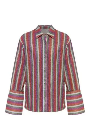 Oseree Oséree Lumière Striped Lurex Shirt Red