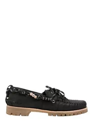 GOLDEN GOOSE Cruise Bead-embellished Boat Shoes - Black