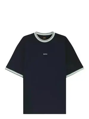 BOSS Embroidered-logo T-shirt - Blue