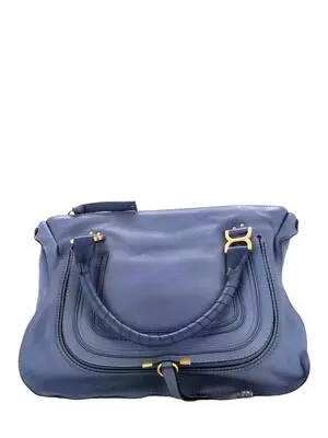 Chloé Marcie Leather Large Shoulder Bag - Blue