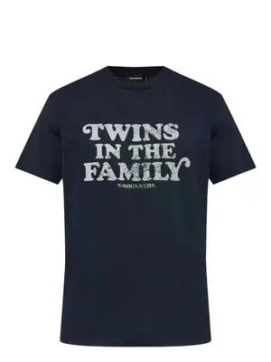 Dsquared2 Slogan-print Cotton T-shirt - Blue