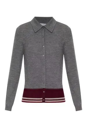 IRO PARIS Miel Striped-trim Button-down Shirt - Grey