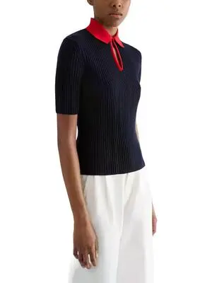 JIL SANDER Jil Sander Ribbed Lightweight Wool Sweater Blue
