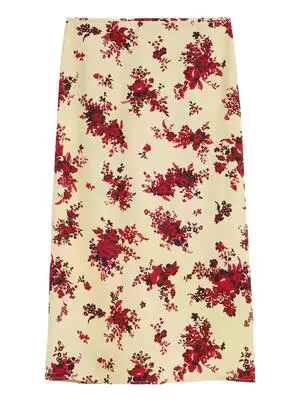 JIL SANDER Floral Print Midi Skirt - Neutrals