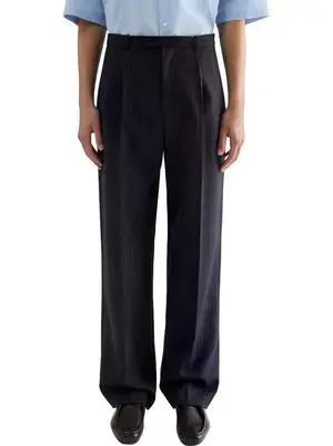JIL SANDER Pinstripe Tailored Trousers - Blue
