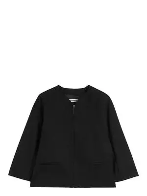 JIL SANDER Zip-up Welt Pocket Jacket - Black