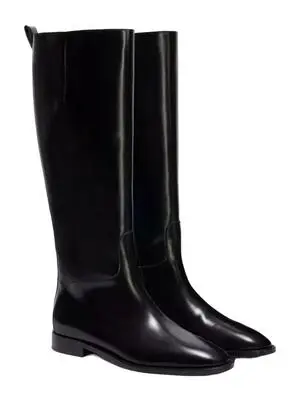 JIL SANDER Knee-high Leather Boots - Black