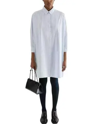 JIL SANDER Striped Cotton Poplin Shirt - White