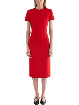 JIL SANDER Cady Crew-neck Dress - Red