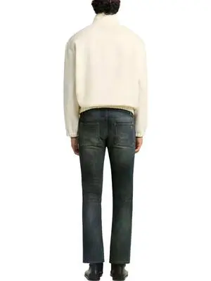 COURREGES Quarter-zip High-neck Sweater With Logo Patch - Neutrals