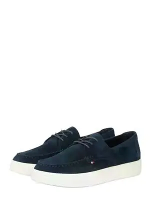 Tommy Hilfiger Suede Sneakers With Whipstitch Detailing - Blue