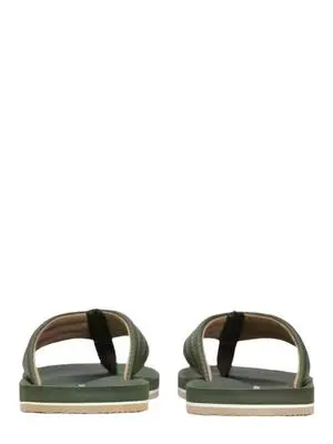 Tommy Hilfiger Perforated Logo Patch Flip Flops - Green