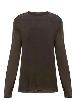 Rick Owens Ribbed-knit Trim Crew Neck Sweater - Brown