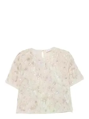 Brunello Cucinelli Sequin-embellished Fil-coupé T-shirt - Neutrals