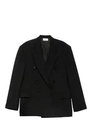 A.M.G. Double-breasted Peak-lapel Jacket - Black