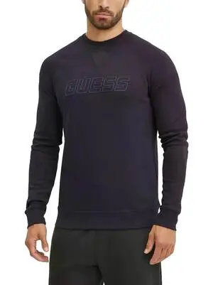 Guess Logo-embossed Raglan Sleeve Sweater - Blue