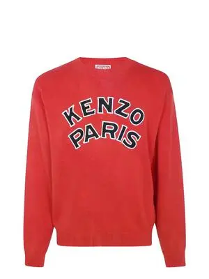 Kenzo Logo Embroidered Sweatshirt - Red