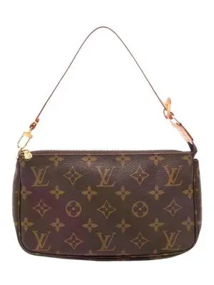 LOUIS VUITTON 2001 Pochette Accessoires Monogram Shoulder Bag - Brown