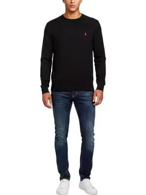 Polo Ralph Lauren Polo Ralph Lauren Vintage Black Wool Crew Neck Sweater With Embroidered Logo Black